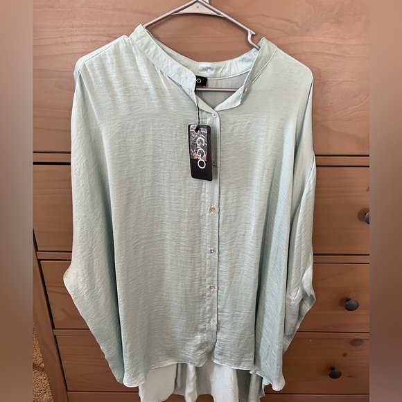 Gigio | Tops | Nwt Gigio Womens Light Green Hilow Light Mint Green Tunic | Poshmark